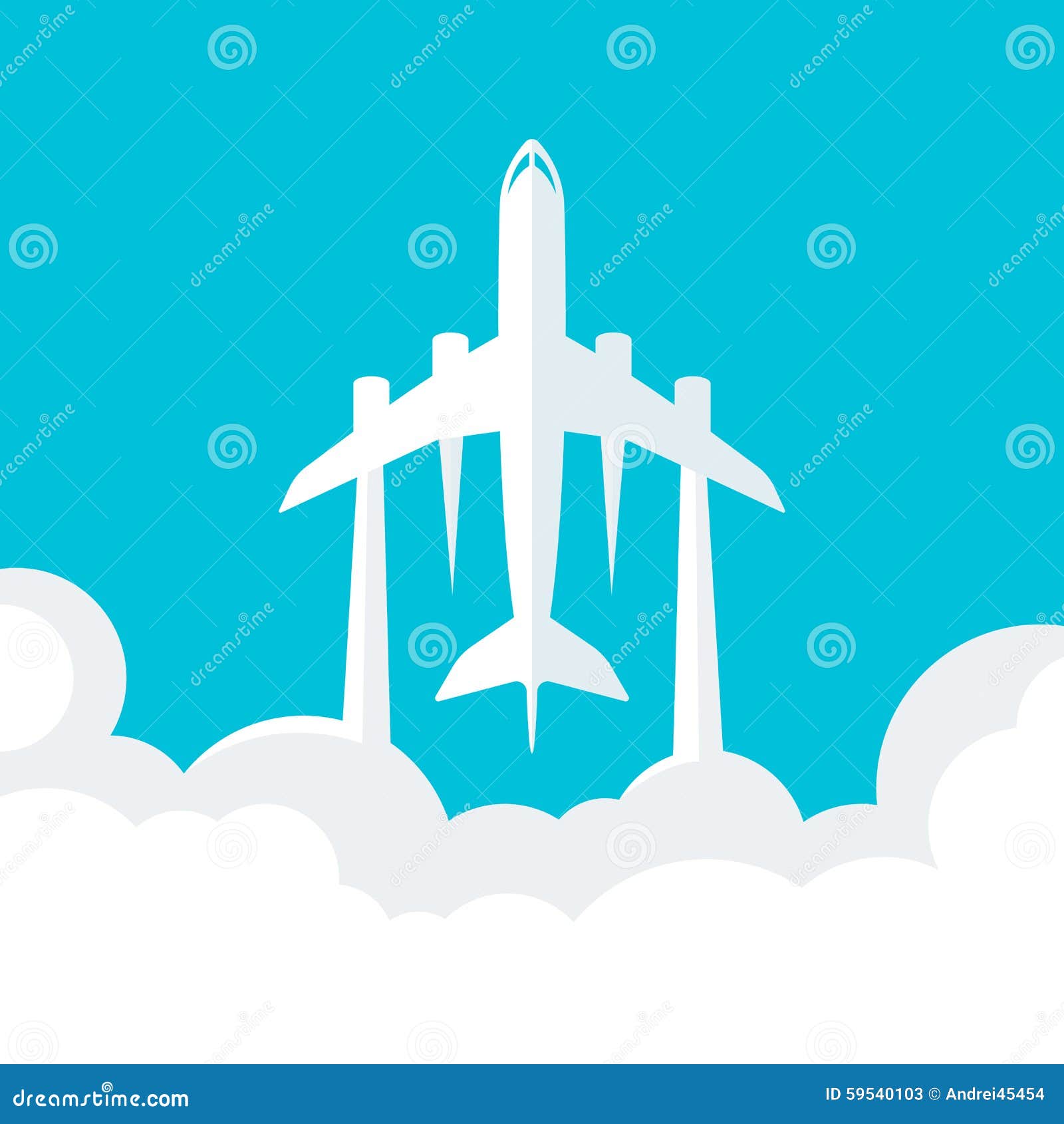 Abstract Blue Background with Plane Stock Illustration - Illustration ...