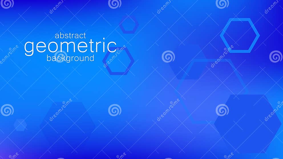 Abstract Blue Background of Random Hexagonal Shapes of Different Sizes ...