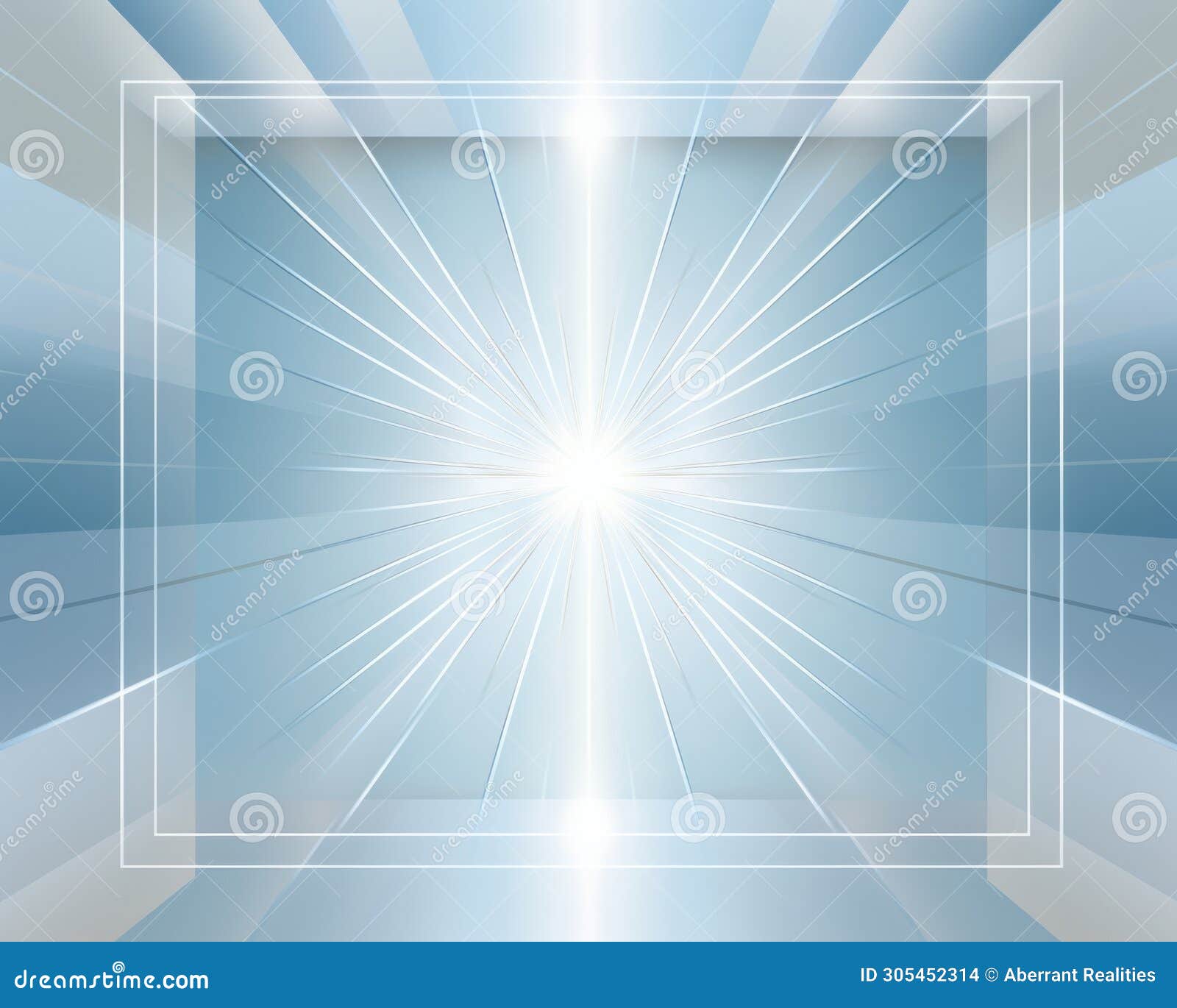An Abstract Blue Background with Rays and a Square Frame Stock ...