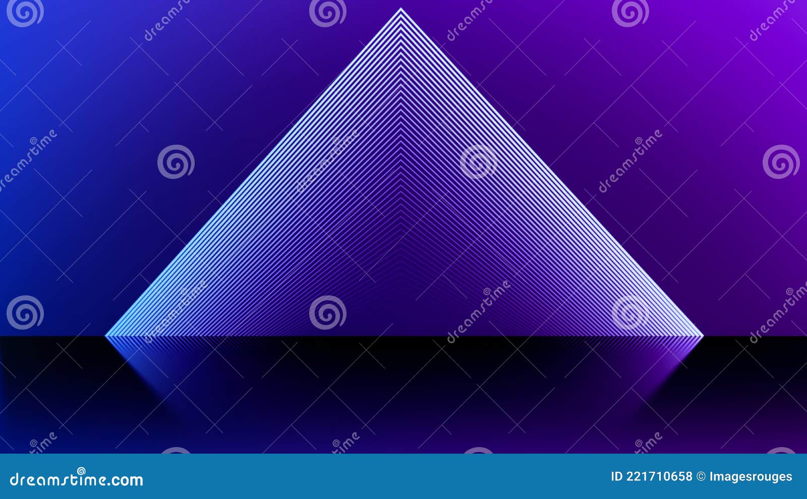 Abstract Blue Background Reflective with Light Shapes Pyramid Stock ...