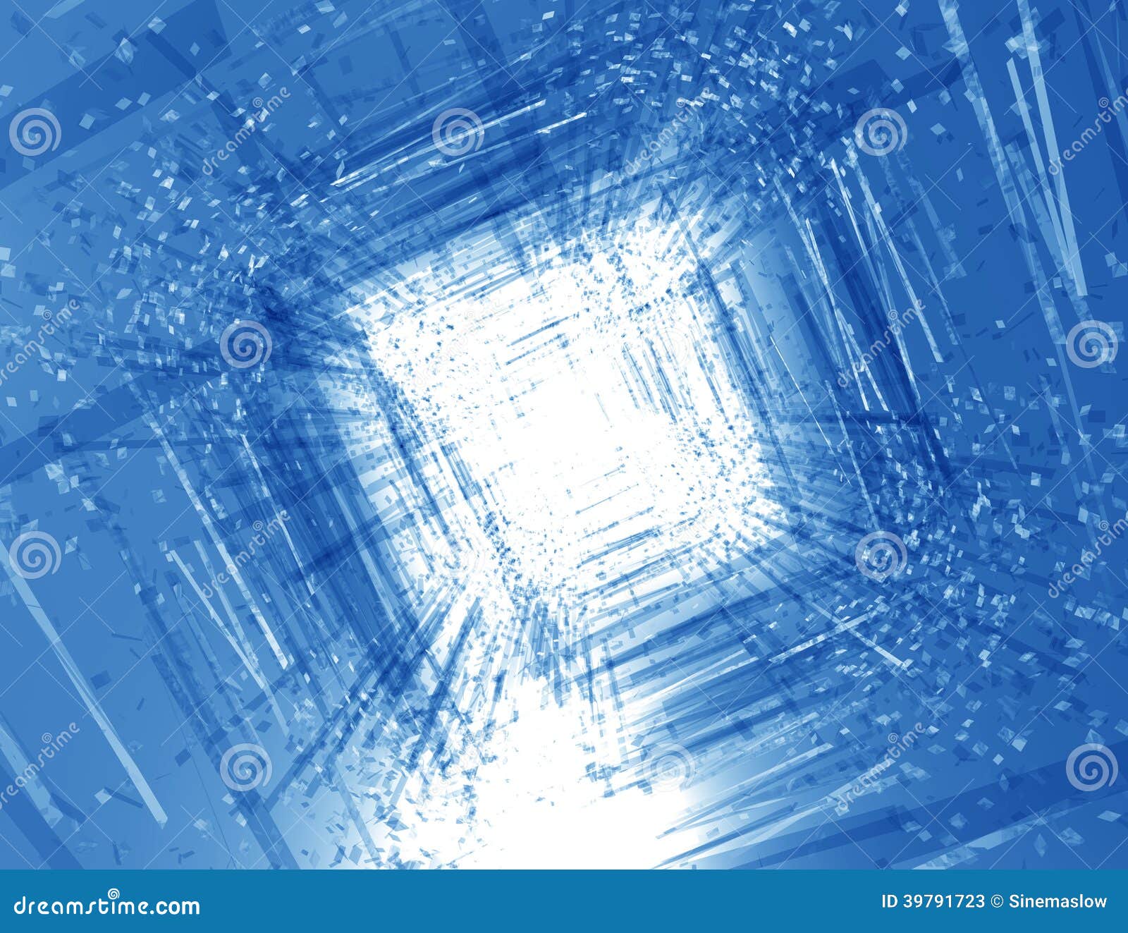 Abstract Blue Background- Shattered Glass Stock Illustration ...