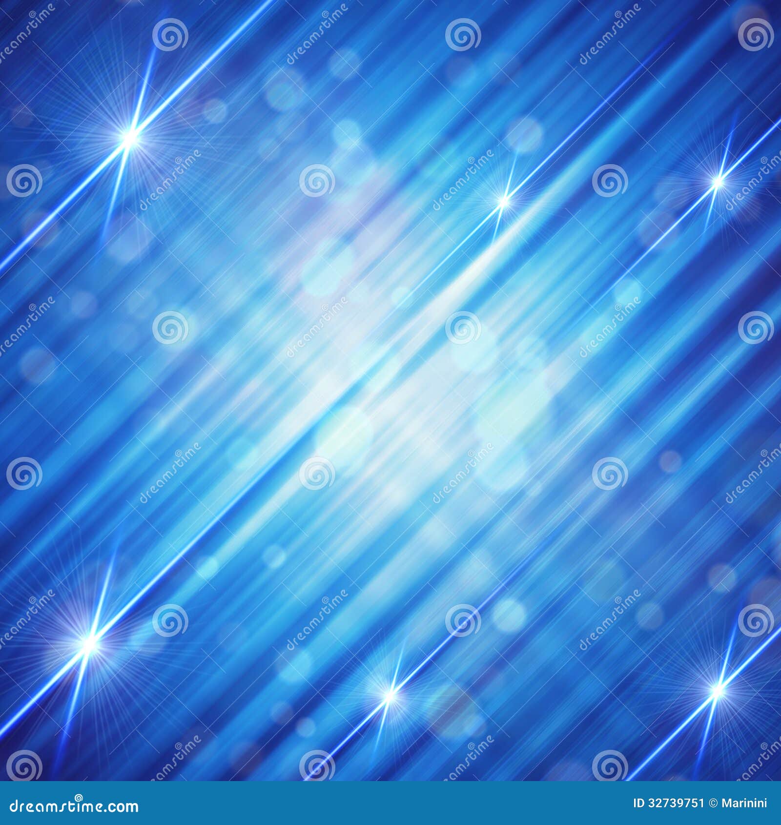 Abstract Blue Background with Shining Lines and Stars Stock ...