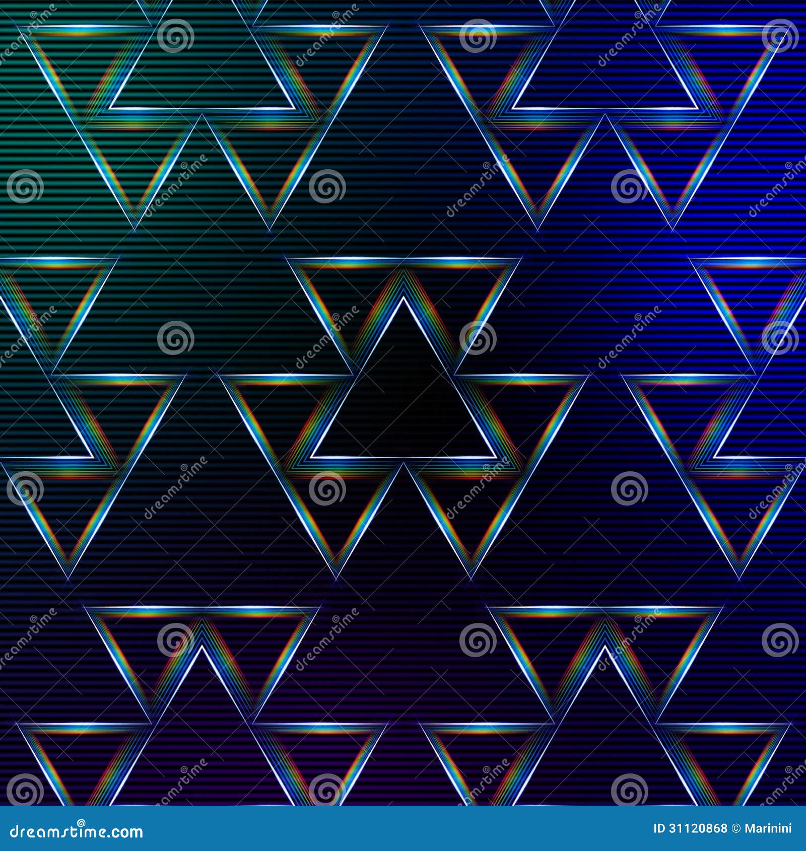 Abstract Blue Background with Shining Multicolored Triangles Stock ...