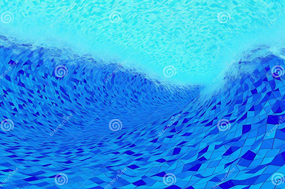 Abstract Blue Background with Small Waves in the Shape of a Wave Stock ...