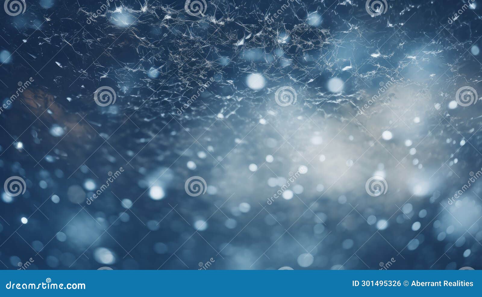 Abstract Blue Background with Snow Falling from the Sky Stock ...