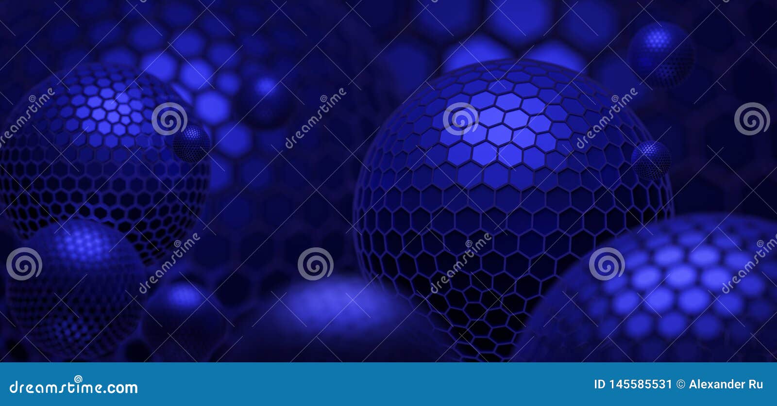Abstract Blue Background with Sphere Stock Image - Image of design ...