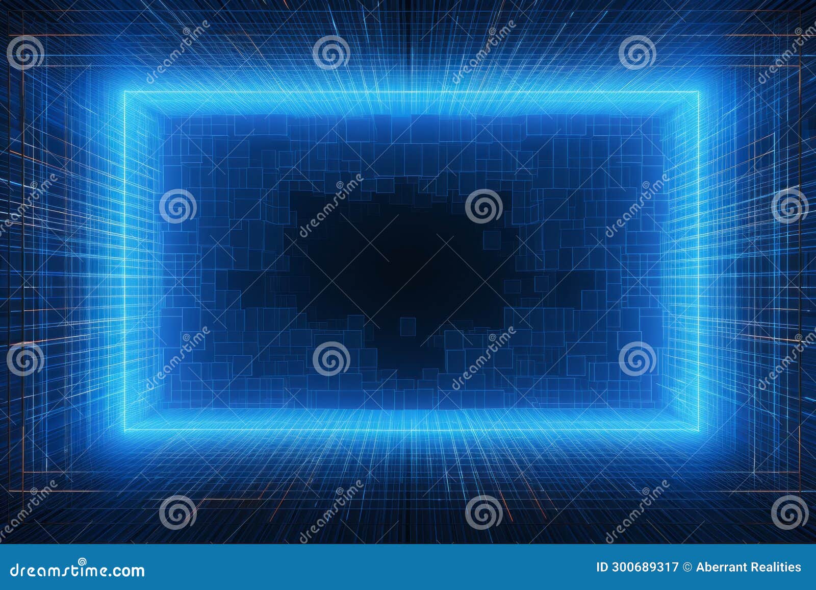 An Abstract Blue Background with a Square Shape in the Center Stock ...