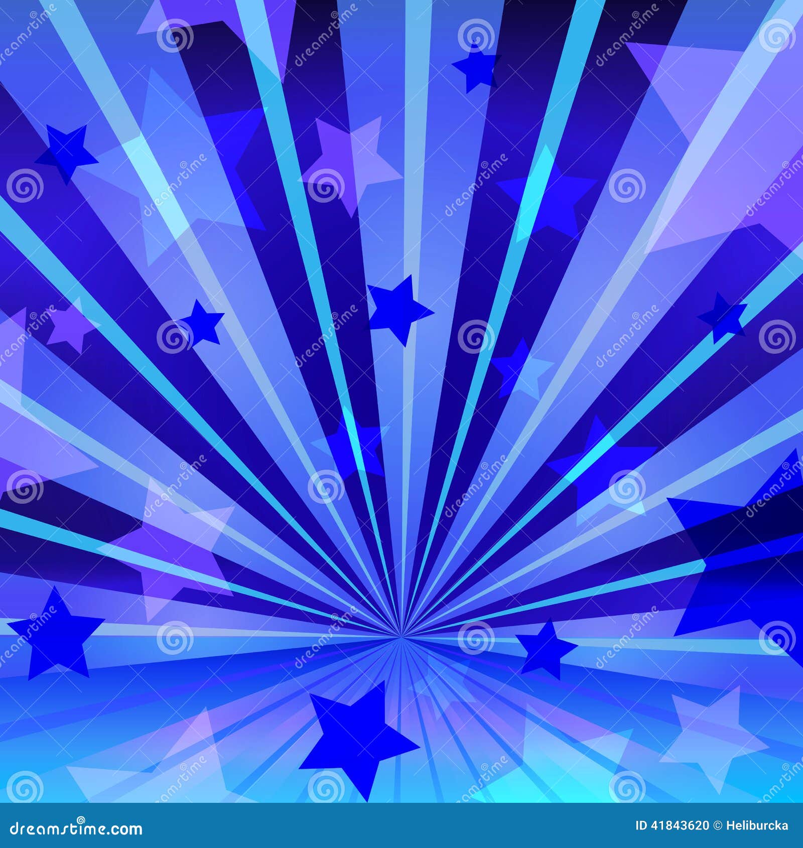 Abstract Blue Background with Stars and Radiating Stock Vector ...