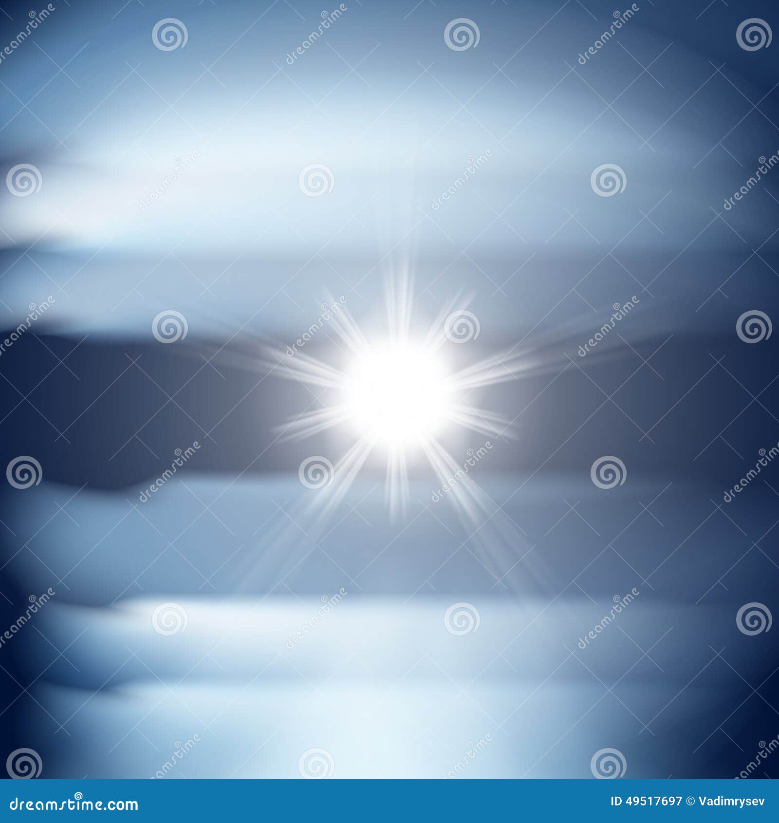 Abstract Blue Background with Sun Stock Vector - Illustration of burn ...