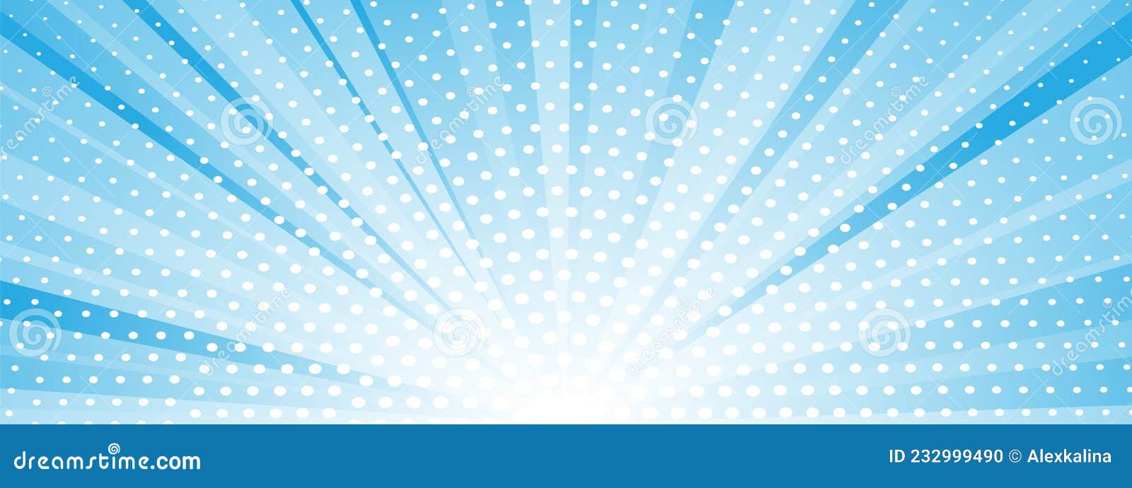 Abstract Blue Background with Sun Ray and Dots. Summer Vector ...