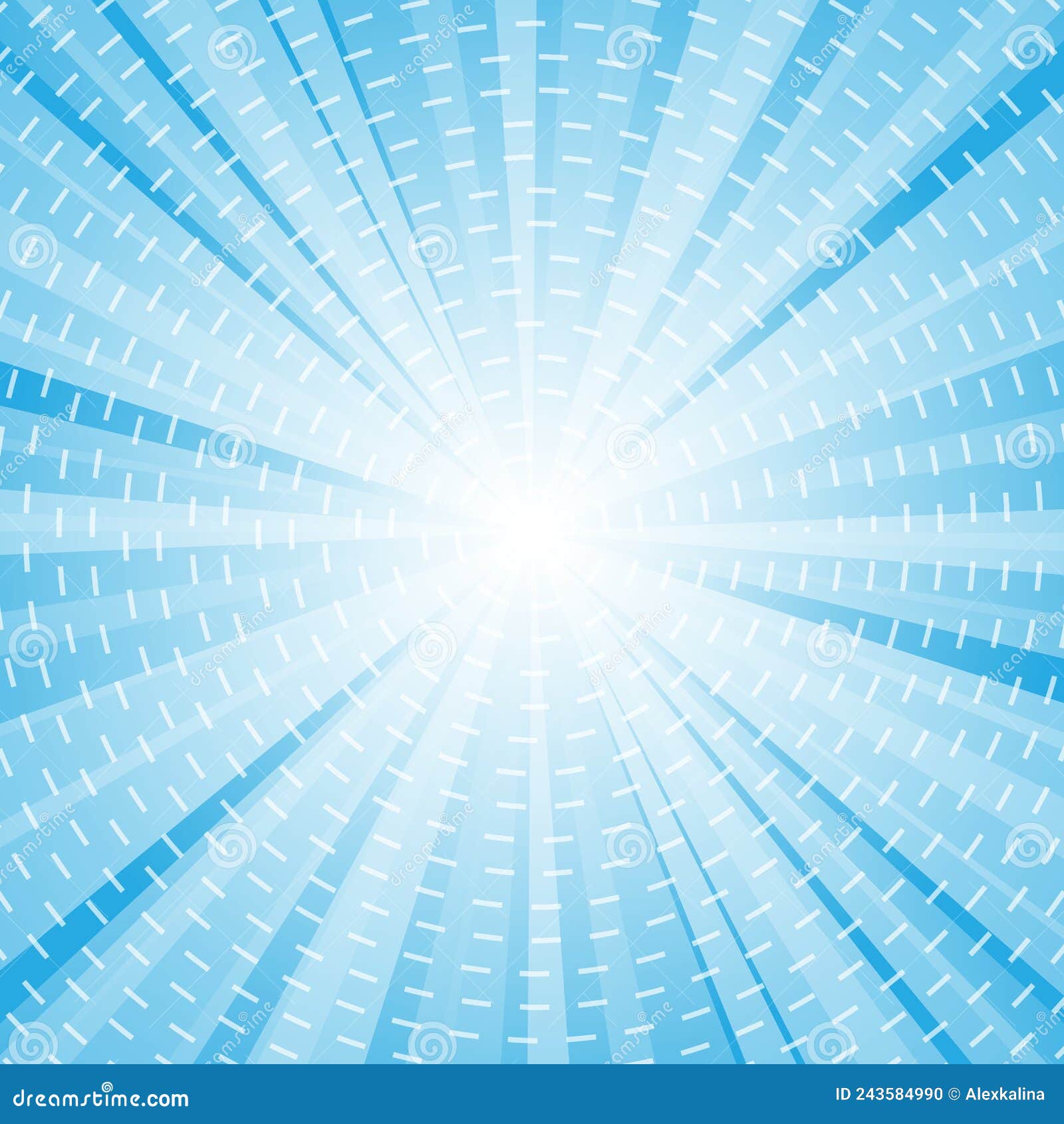 Abstract Blue Background with Sun Ray and Dots. Summer Vector ...