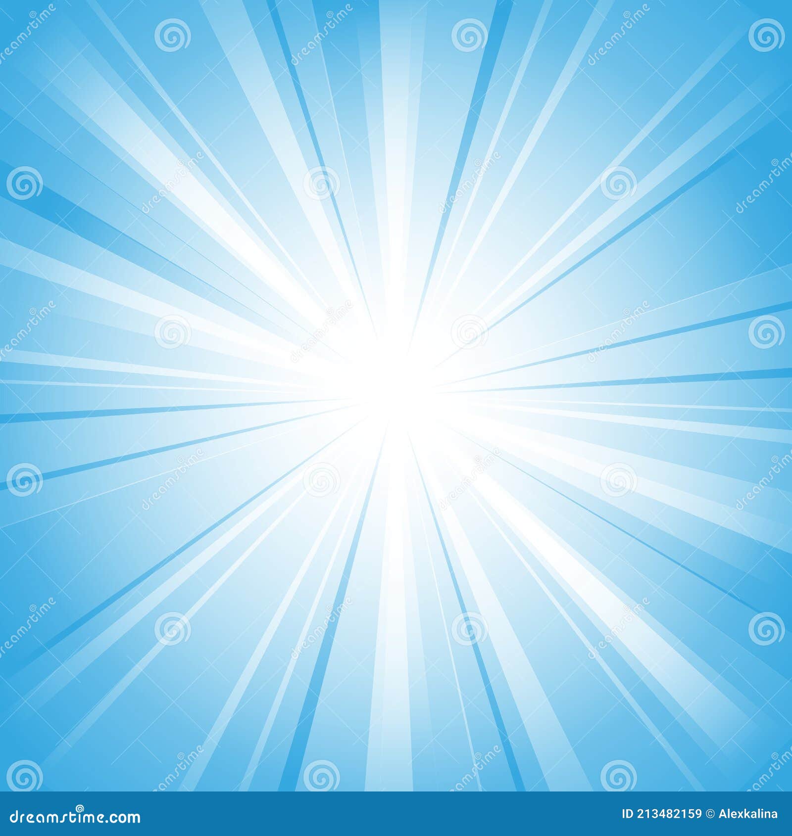 Abstract Blue Background with Sun Ray. Summer Vector Illustration Stock ...