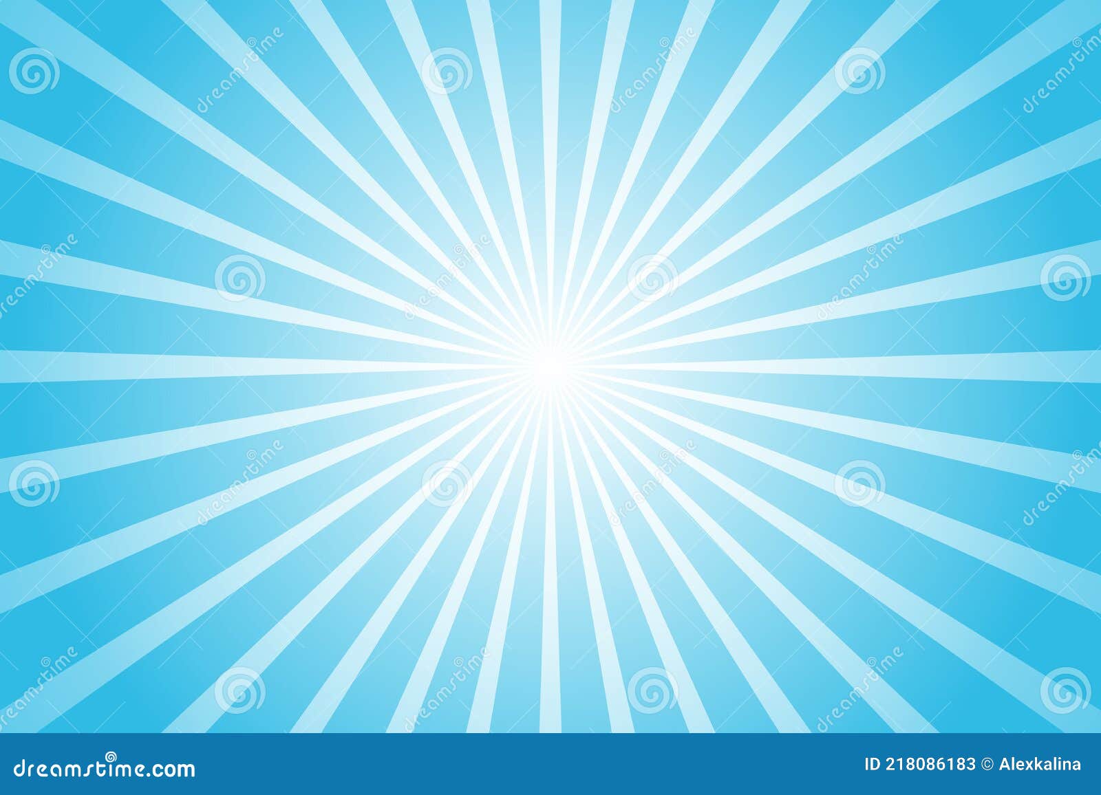 Abstract Blue Background with Sun Ray. Summer Vector Illustration Stock ...