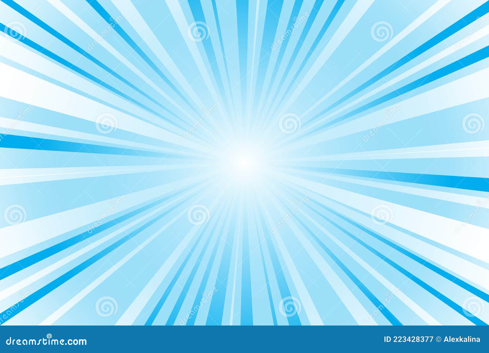 Abstract Blue Background with Sun Rays. Summer Vector Illustration ...