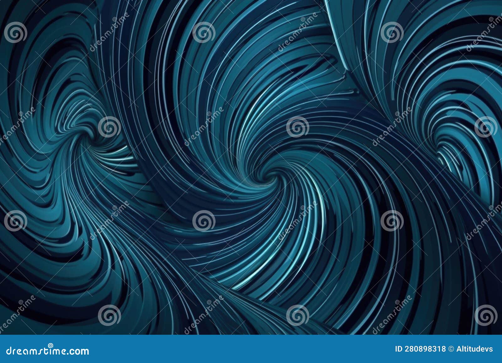 Abstract Blue Background with Symmetrical and Rotational Pattern of ...