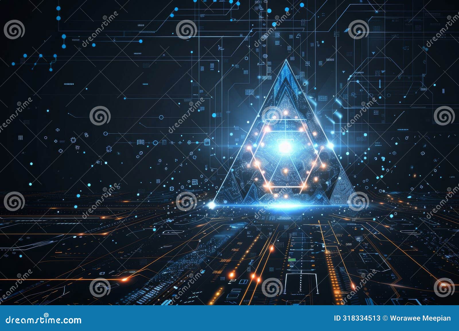 Abstract Blue Background. Technology and Cyberspace Wallpaper Stock ...