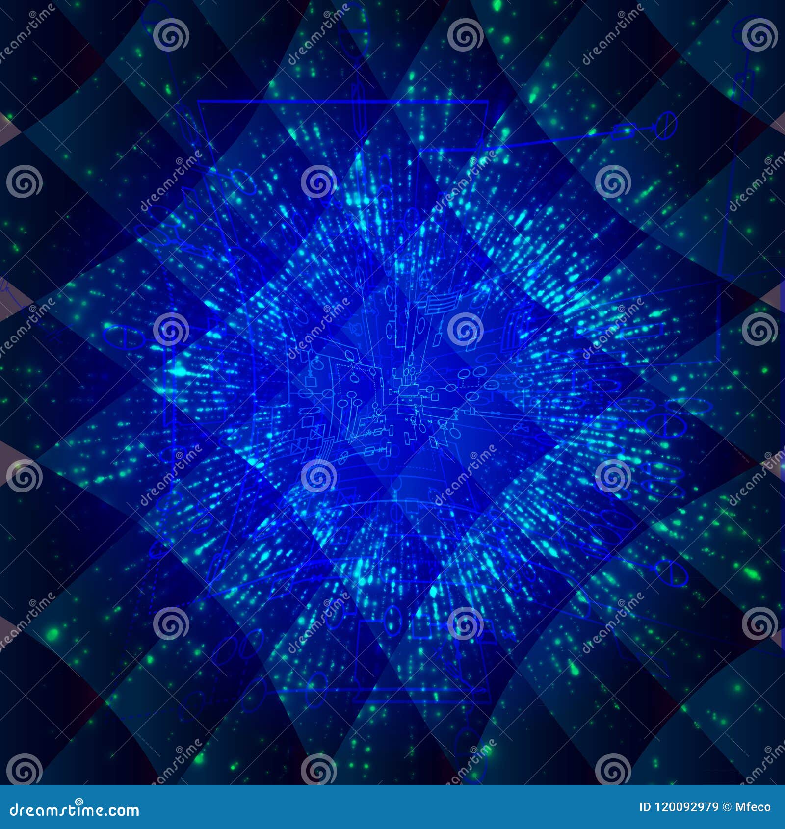 Abstract Blue Background. Technology Explosion Stock Vector ...