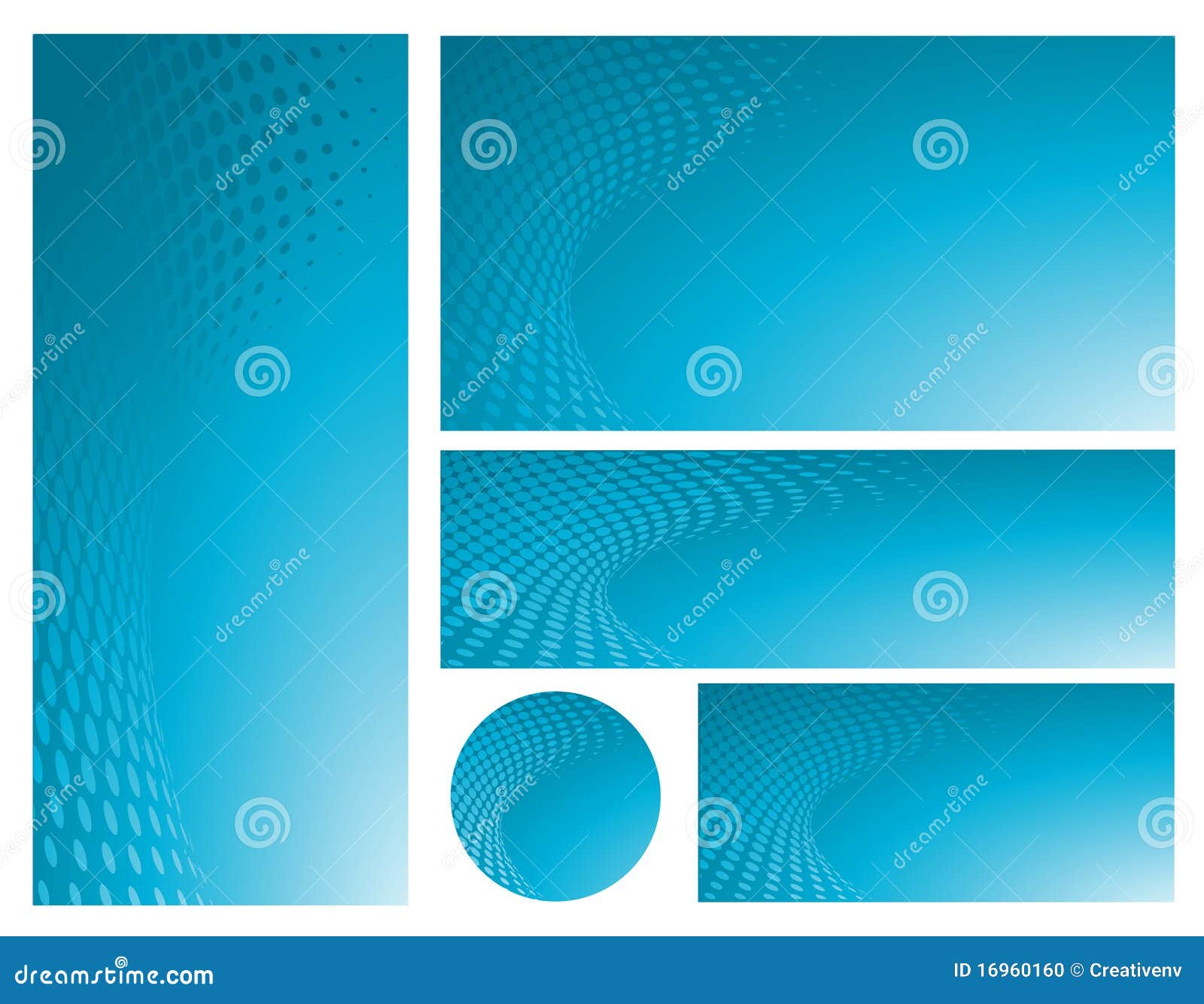 Abstract Blue Background Template Set Vector Illustration ...