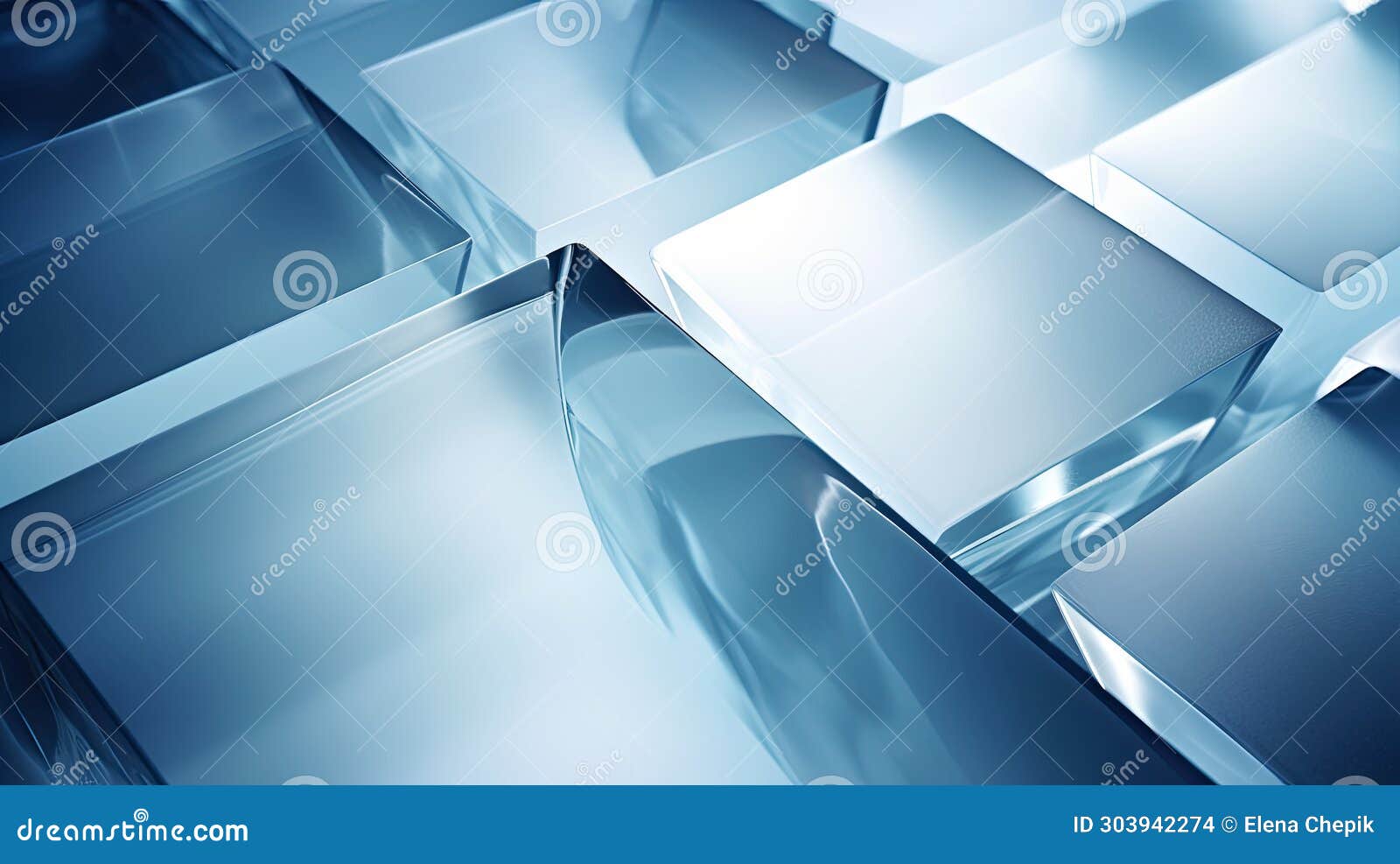 Abstract Blue Background with Translucent Cubes. Elegant Simplicity ...