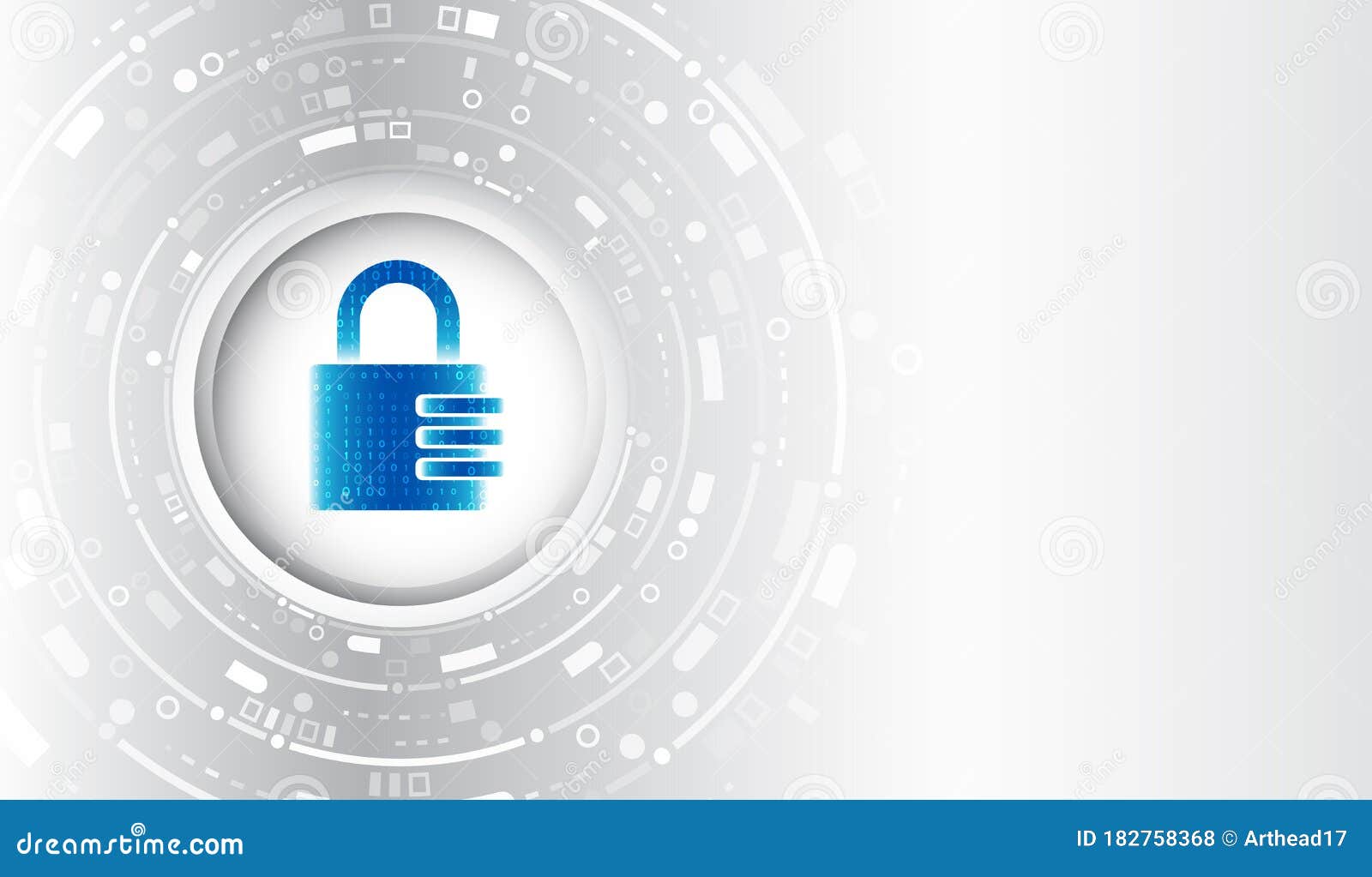 Abstract Blue Background with Various Technology Elements. Cyber Attack ...