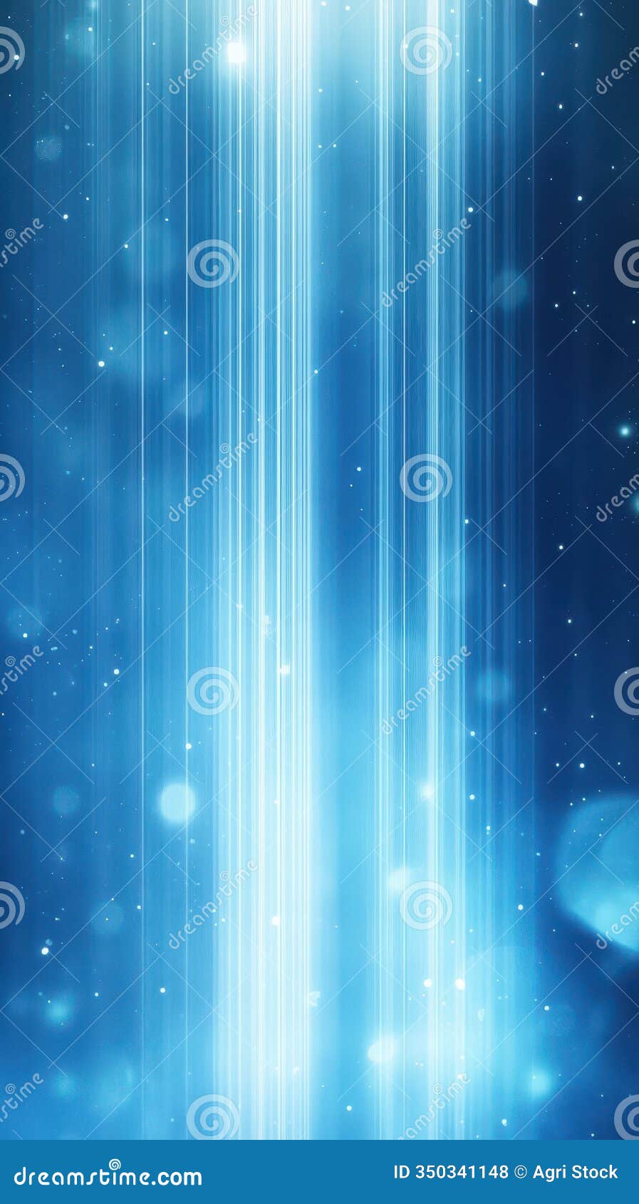 Abstract Blue Background with Vertical Lines and White Glowing Spots ...