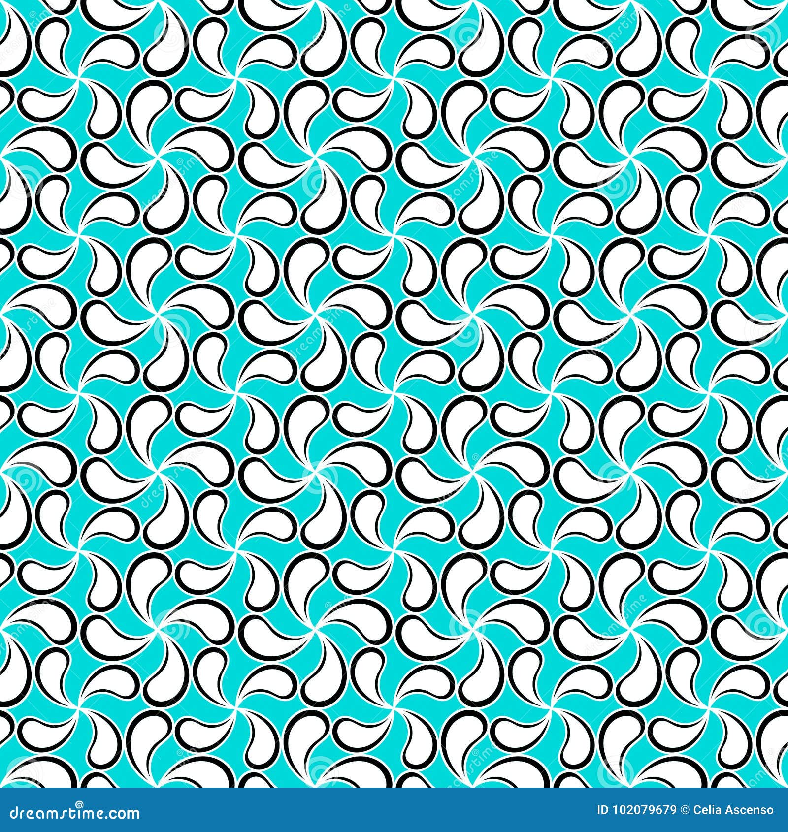 Abstract Water Swirls Seamless Pattern Stock Illustration ...