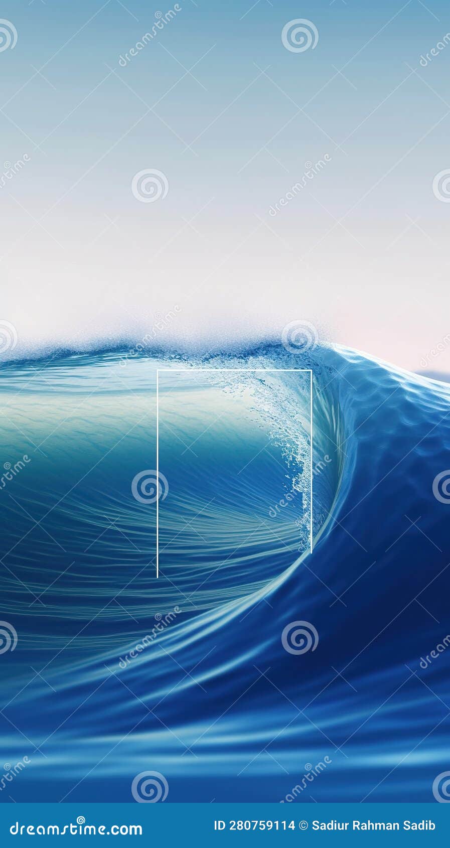 Abstract Blue Background with Waves. Waves with Frame Stock ...