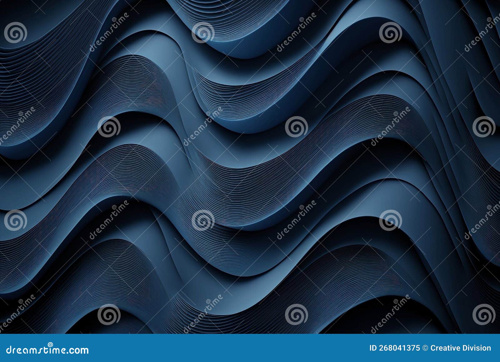 Abstract Blue Background with Wavy Lines, an Ambient Occlusion ...