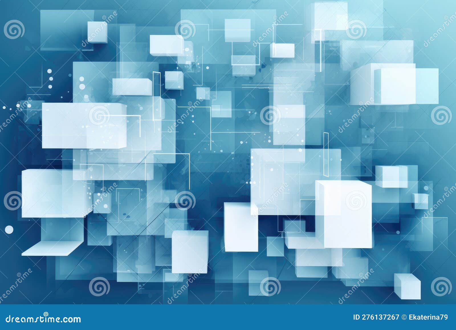 An Abstract Blue Background with White and Light Blue Blocks on it ...
