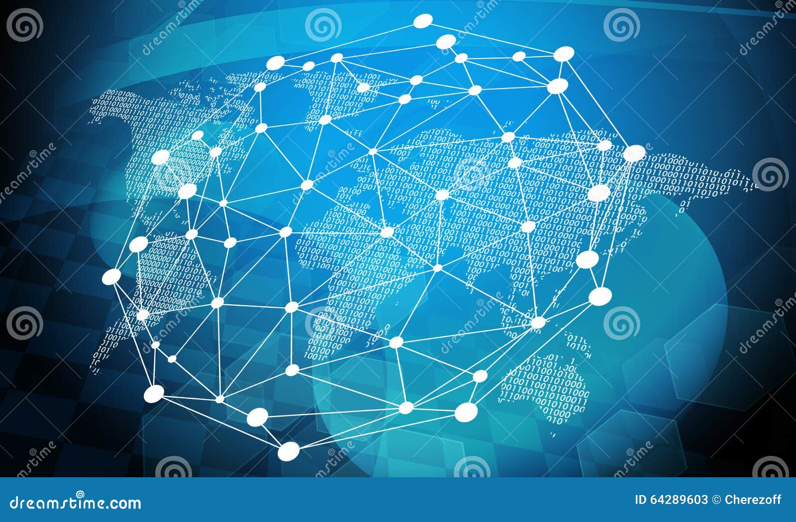 Abstract Blue Background with World Map Stock Illustration ...