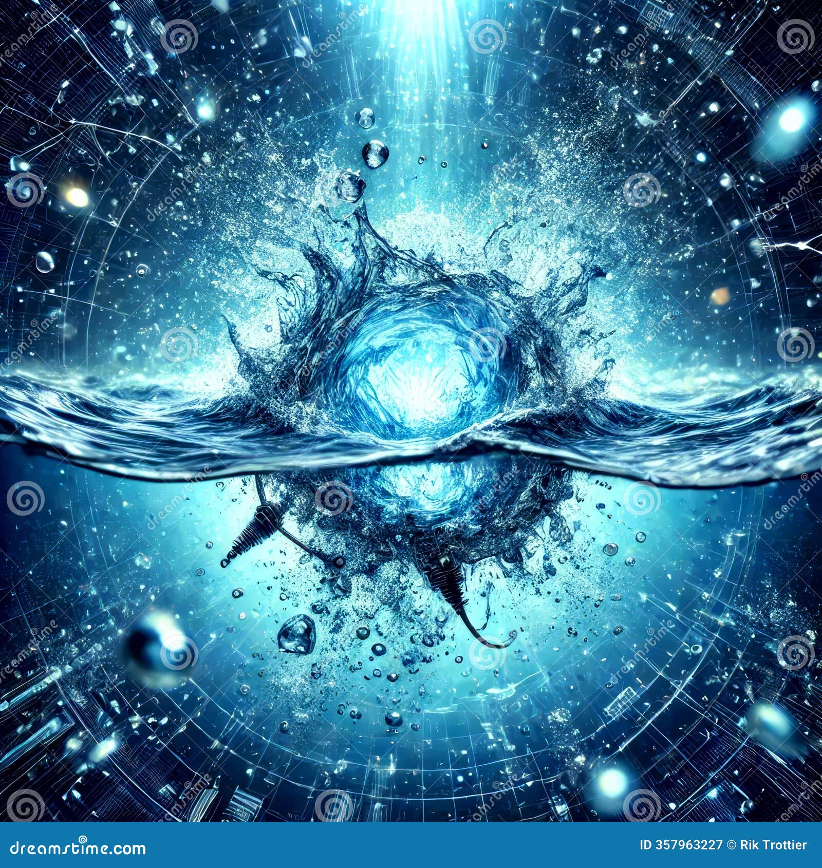 Abstract Blue Backgrounds with Water Splash Stock Illustration ...