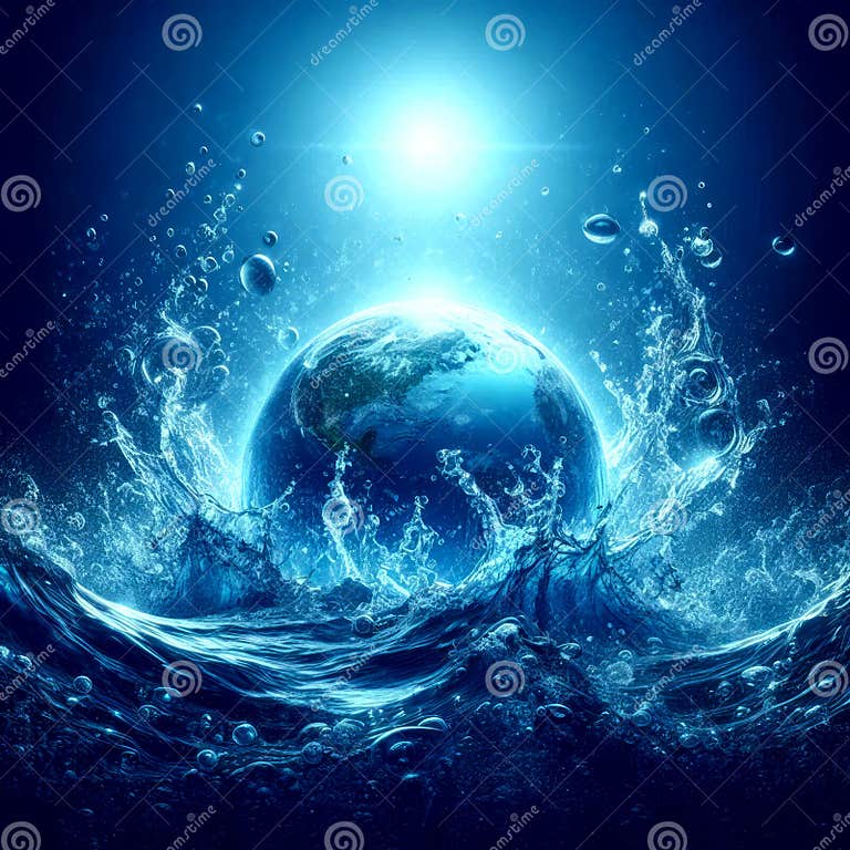 Abstract Blue Backgrounds with Water Splash Stock Illustration ...