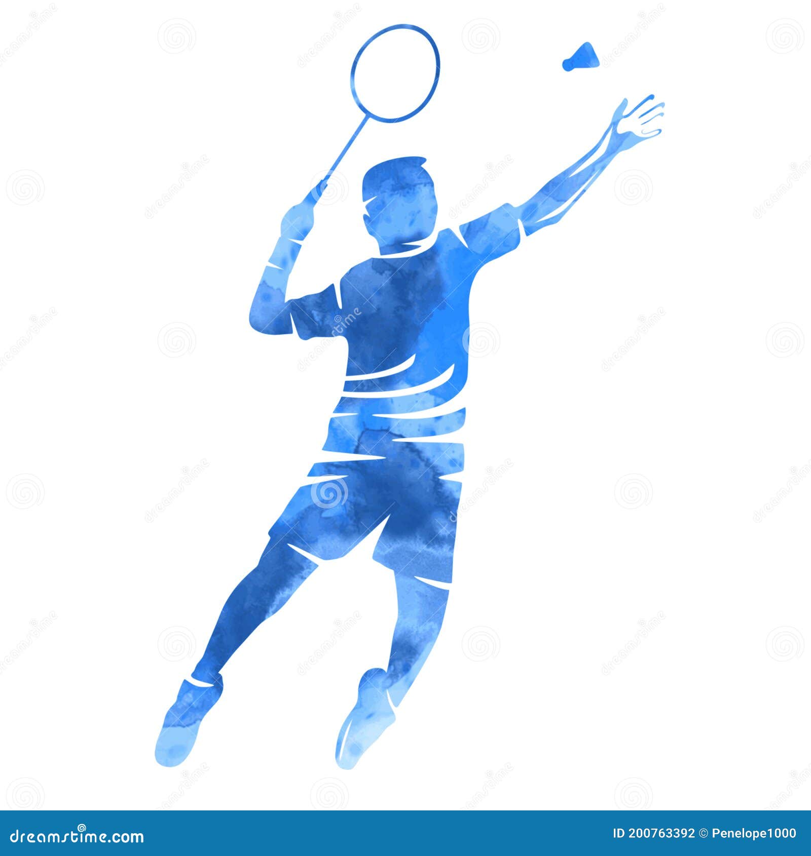 Abstract Blue Badminton Player Graphic in Vector Quality. Stock Vector ...