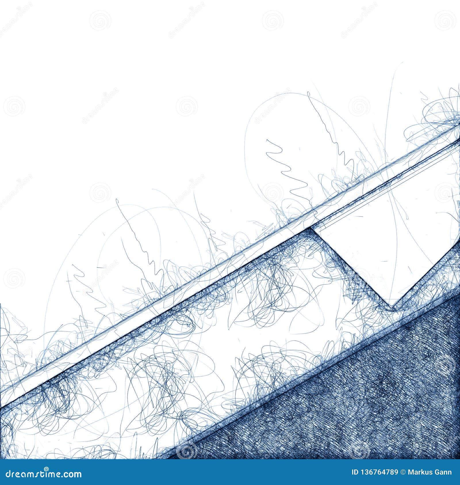 Abstract Blue Ballpoint Pen Scribble Background Stock Illustration ...