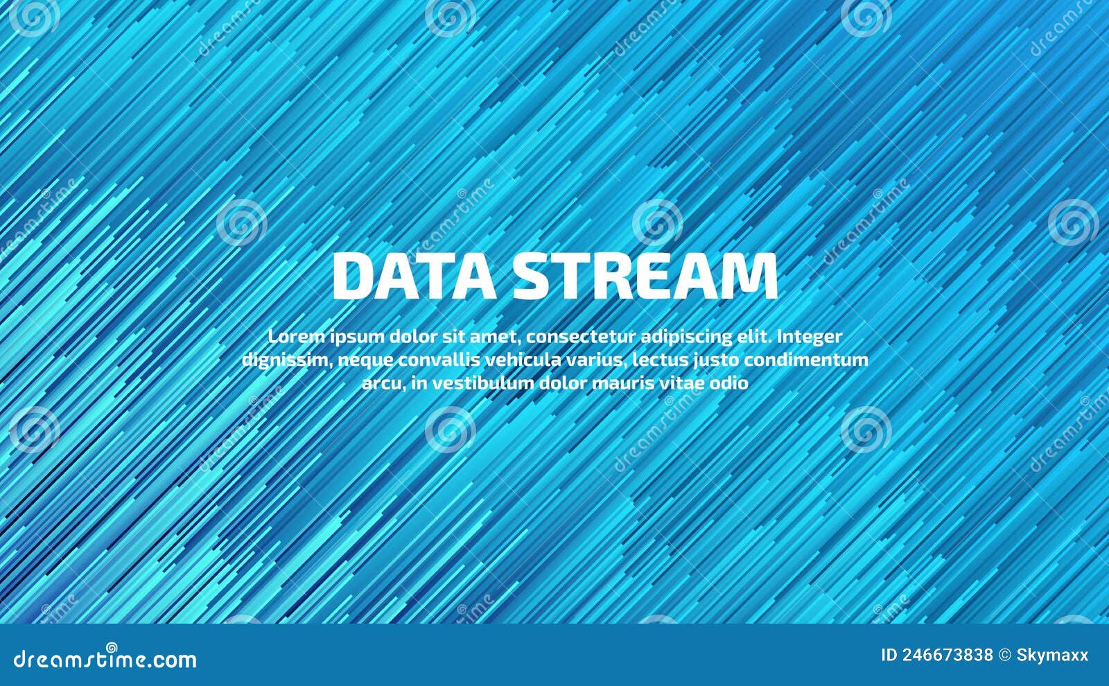 Abstract Blue Big Data Flow Stream Visualization Stock Illustration ...