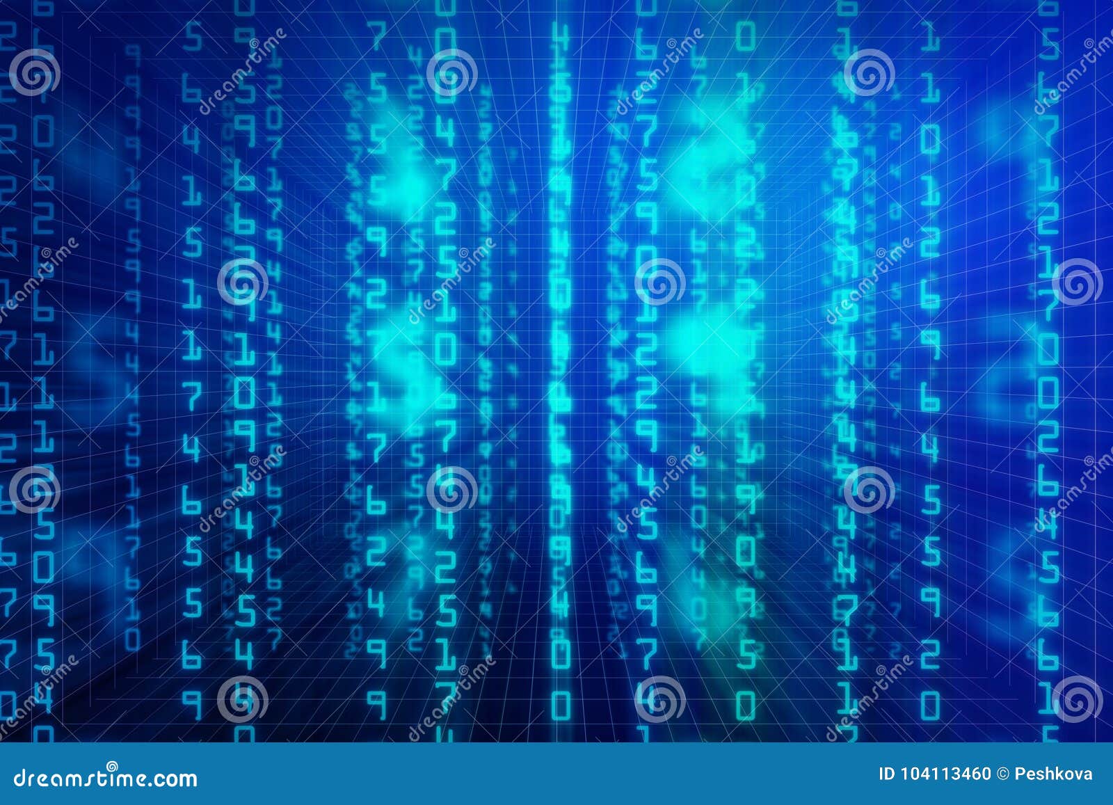 Blue Binary Code Background Stock Illustration - Illustration of ...