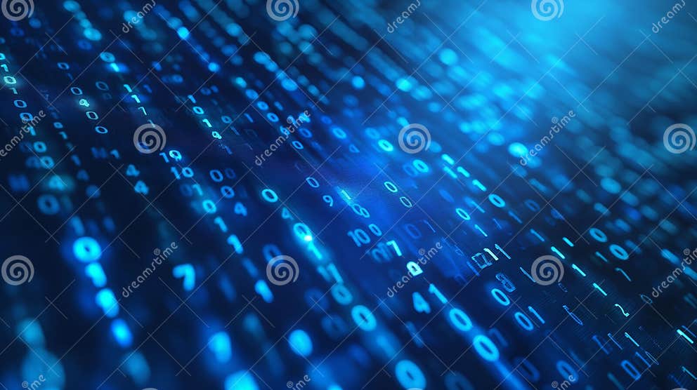 Abstract Blue Binary Code Background Illustration Stock Illustration - Illustration of ...