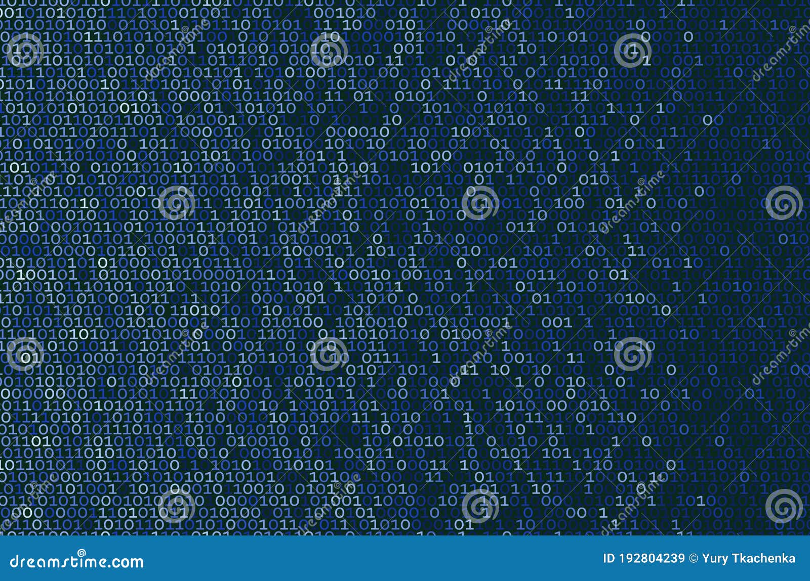 Abstract Blue Binary Code Virtual Reality Background Stock Vector ...