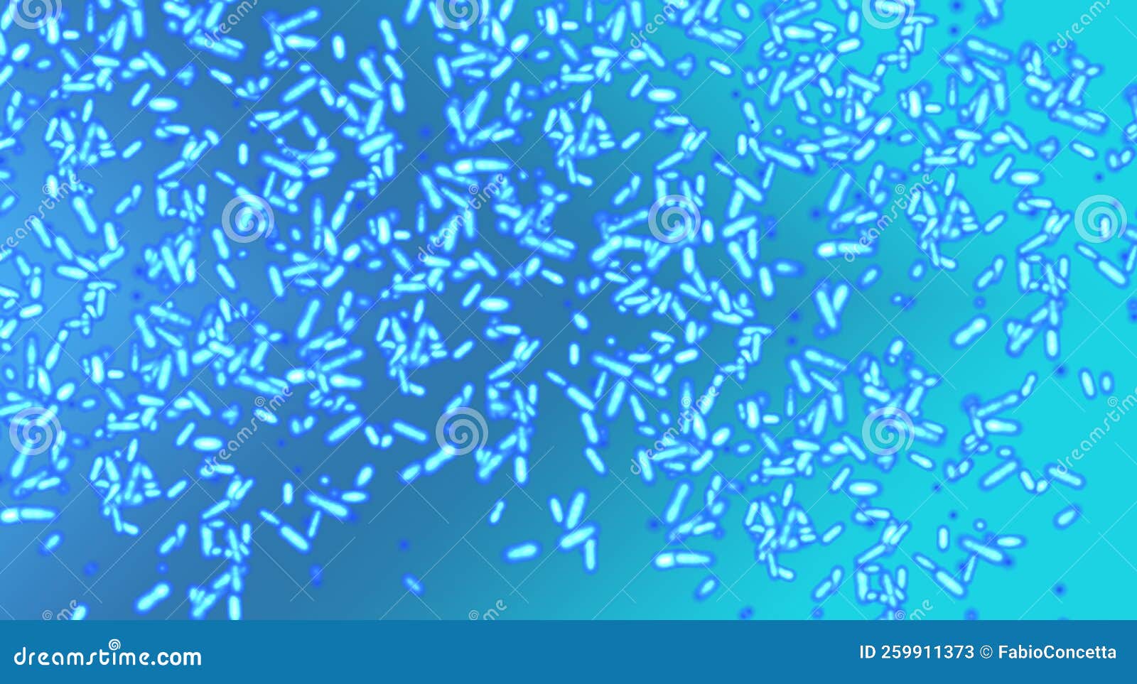Abstract Blue Biology Background Microscopic Bacteria Germs Stock ...