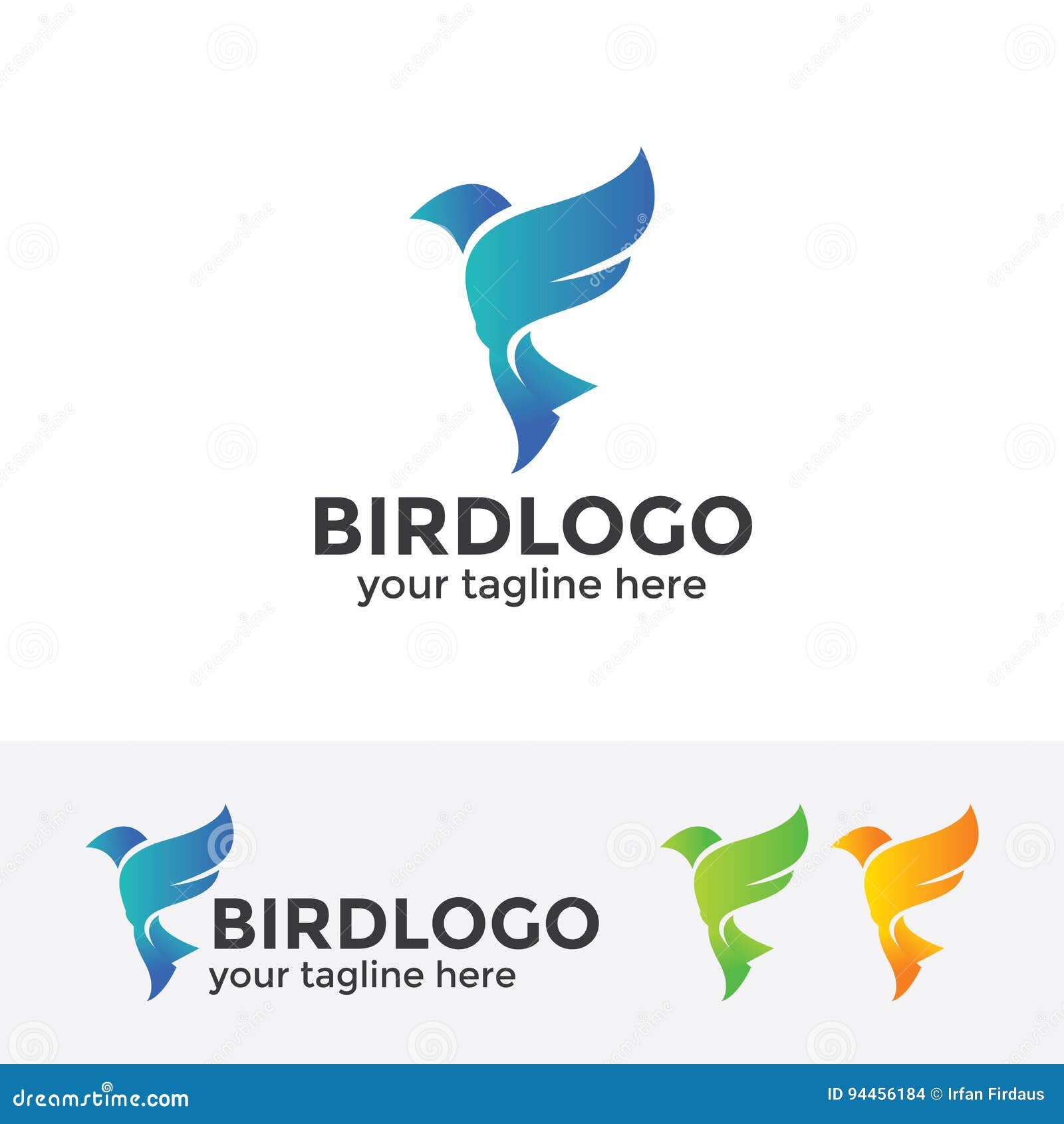 Abstract blue bird logo stock vector. Illustration of color - 94456184