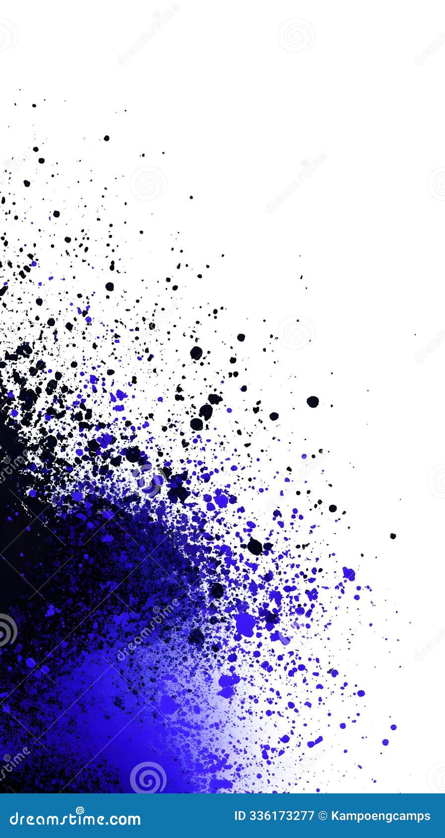 Abstract Blue and Black Splatter Design on a White Background Stock ...