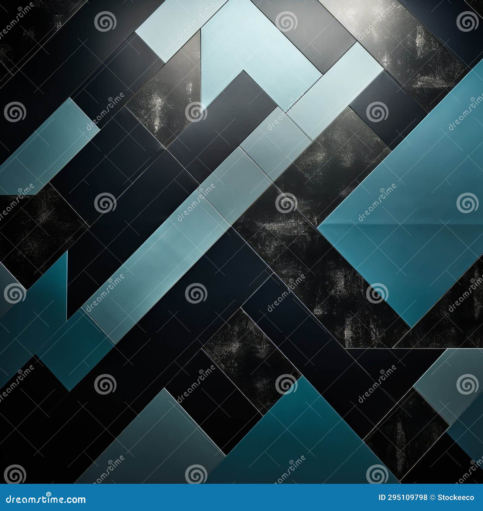 Abstract Geometric Design Wallpaper with Blue and Black Layers Stock ...