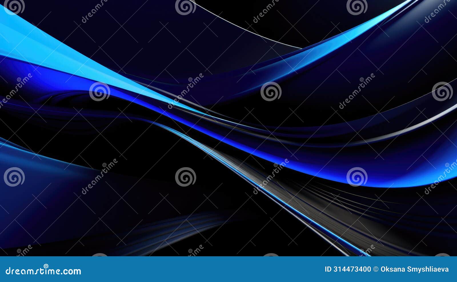 Abstract Blue and Black Waves Background Design Stock Illustration ...