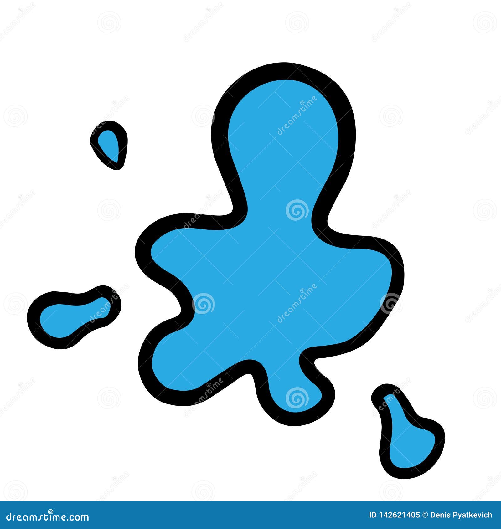 Abstract Blue Blob. Doodle Illustration Stock Vector - Illustration of ...