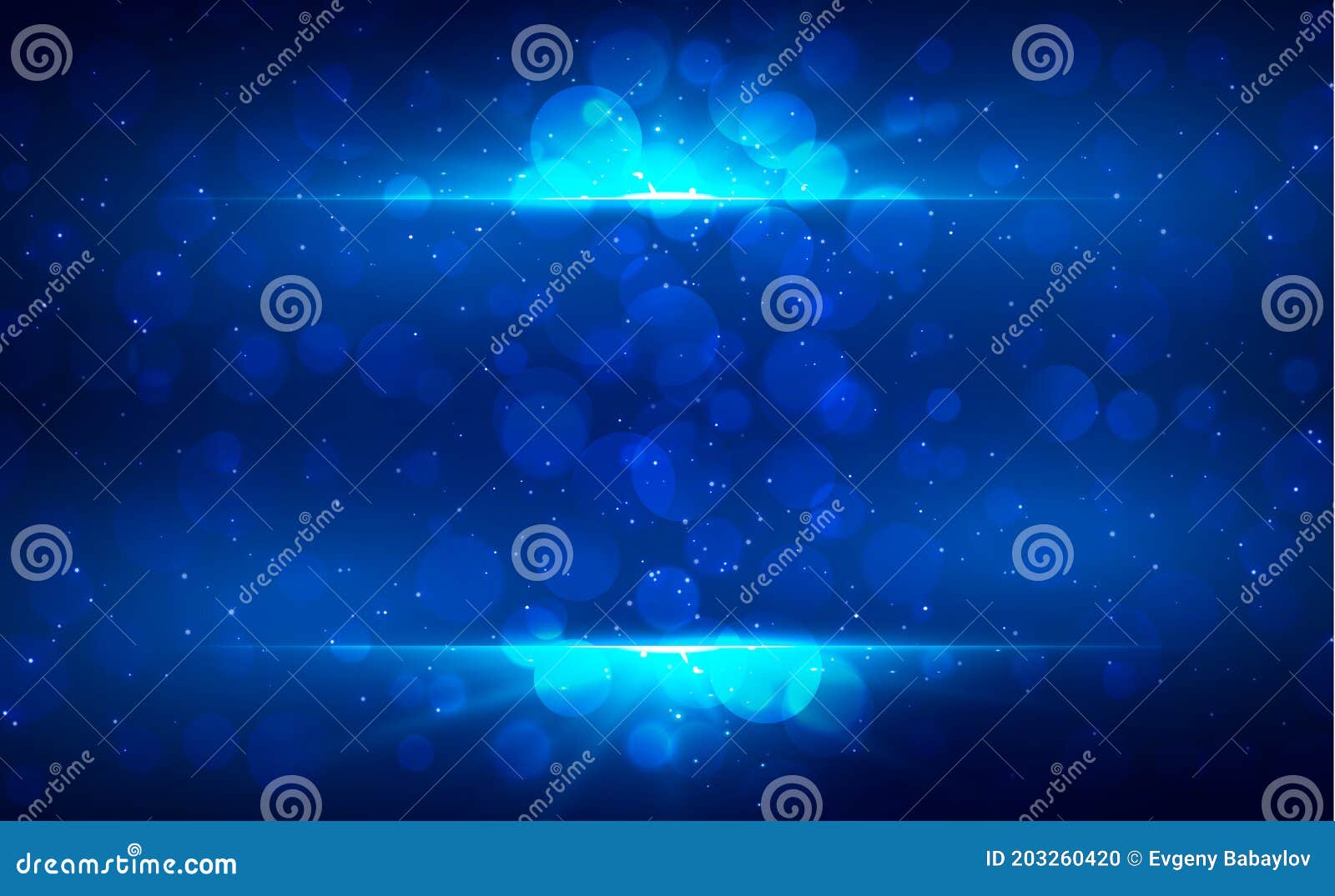 Abstract Blue Blurred Background with Bokeh Effect Stock Illustration ...