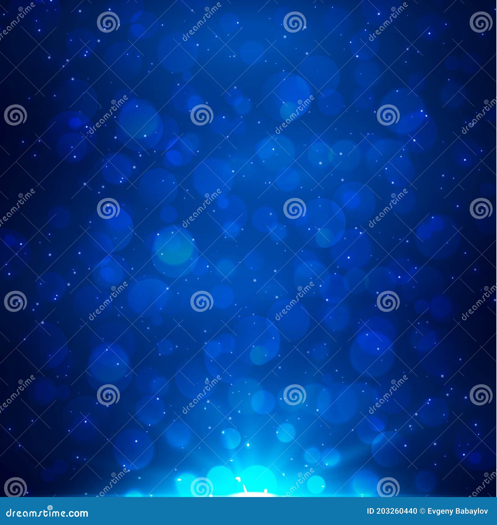 Abstract Blue Blurred Background with Bokeh Effect Stock Illustration ...