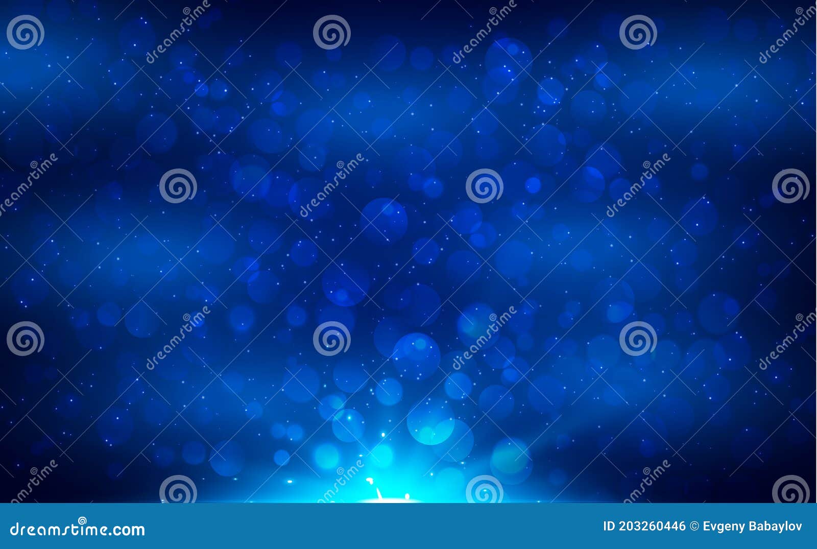 Abstract Blue Blurred Background with Bokeh Effect Stock Illustration ...