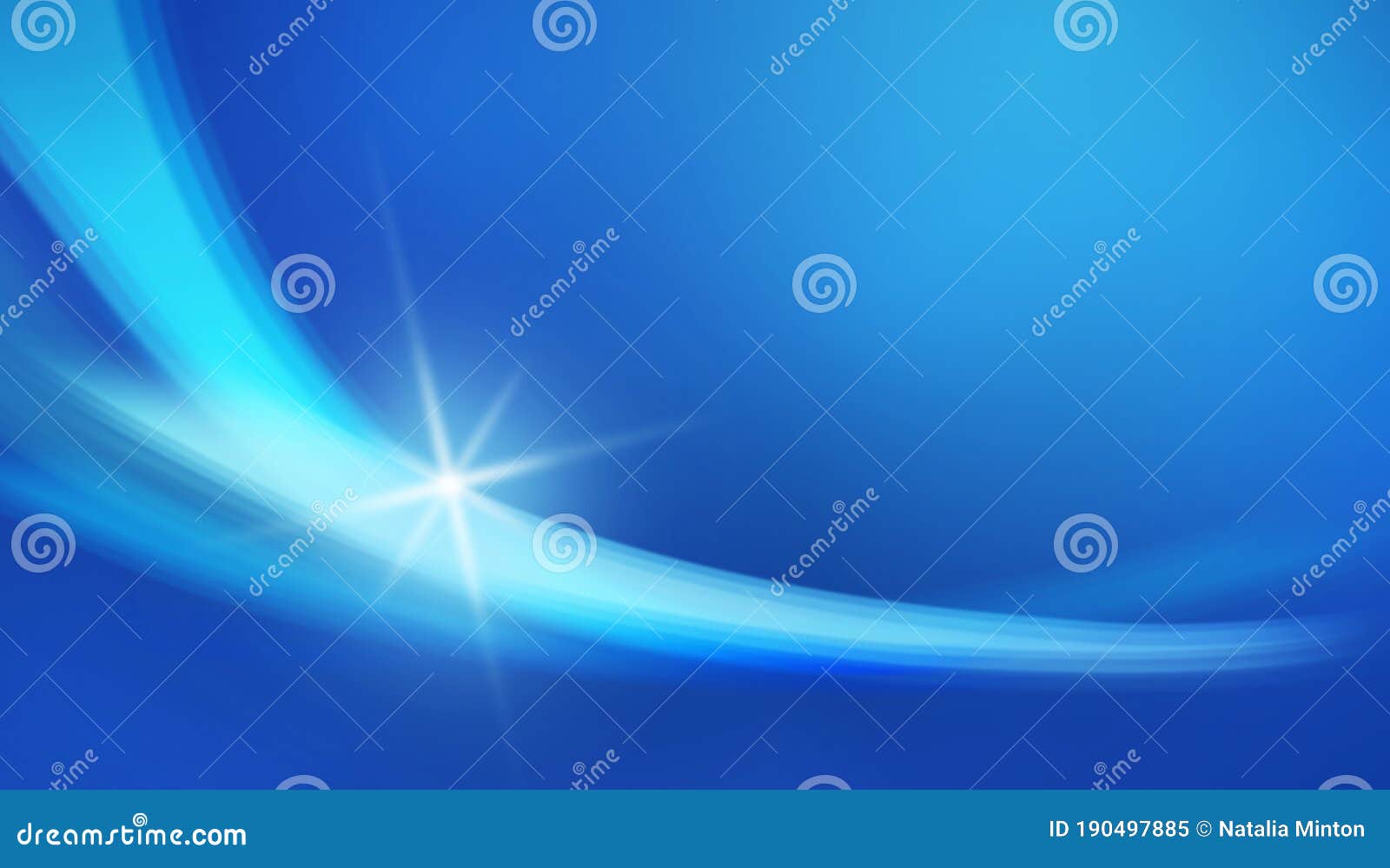 Abstract Blue Blurred Curved Aqua Wave Shine Light Stock Illustration ...