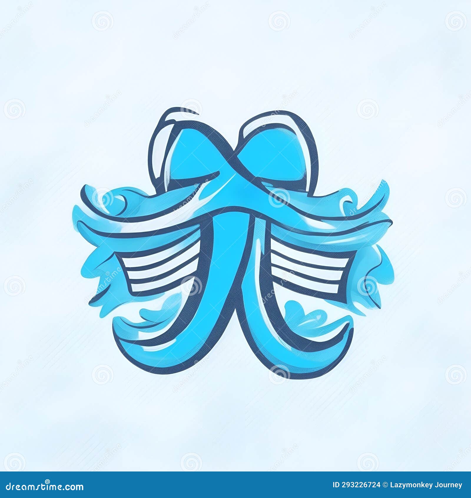 Abstract Blue Bow Ribbon for Prostate Cancer Awareness Stock ...