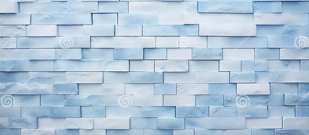 Abstract Blue Brick Wall Texture: a Serene and Cool Background Image Stock Illustration ...